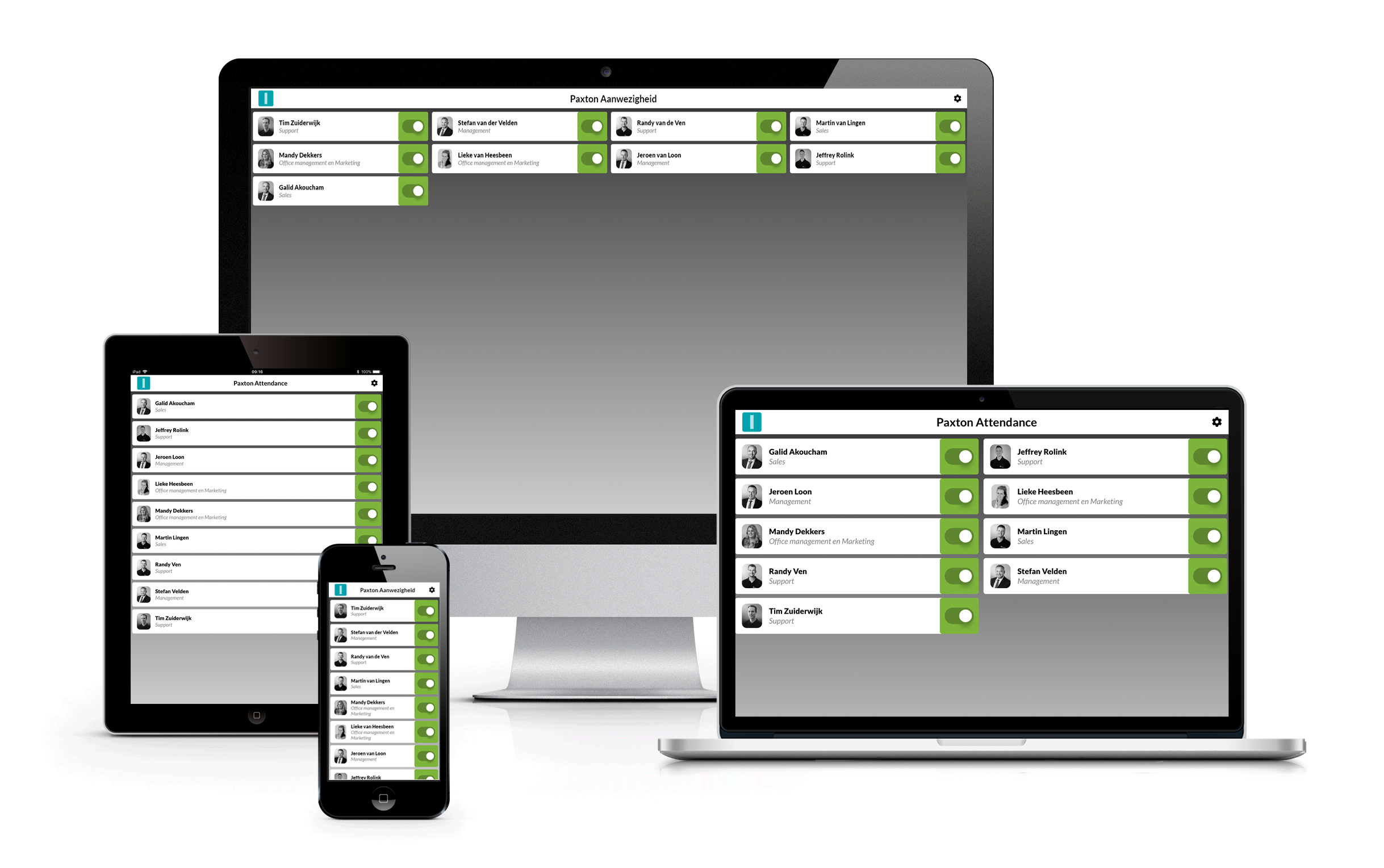 Webbased aanwezigheidtool 3.0 | Paxton